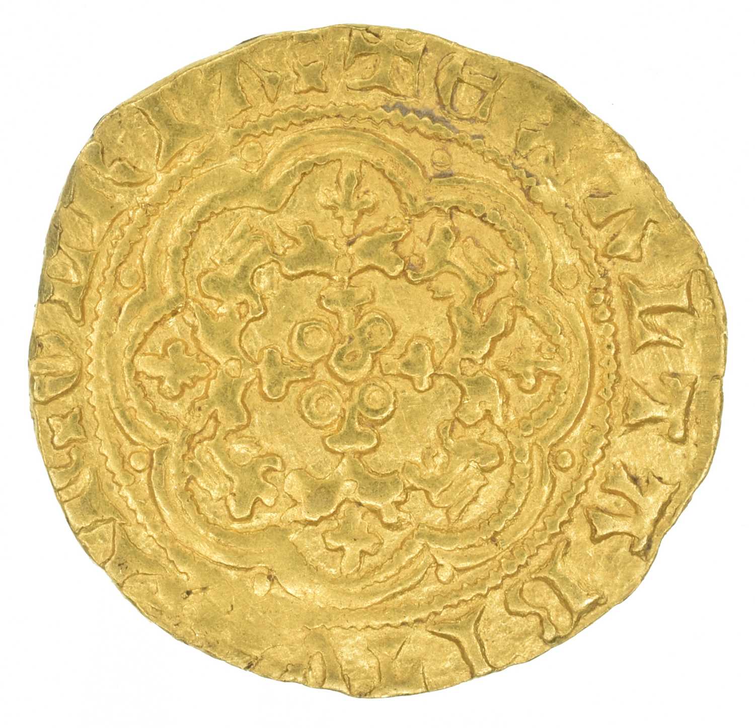 Lot 15 - King Edward III, Quarter-noble, gold coin.
