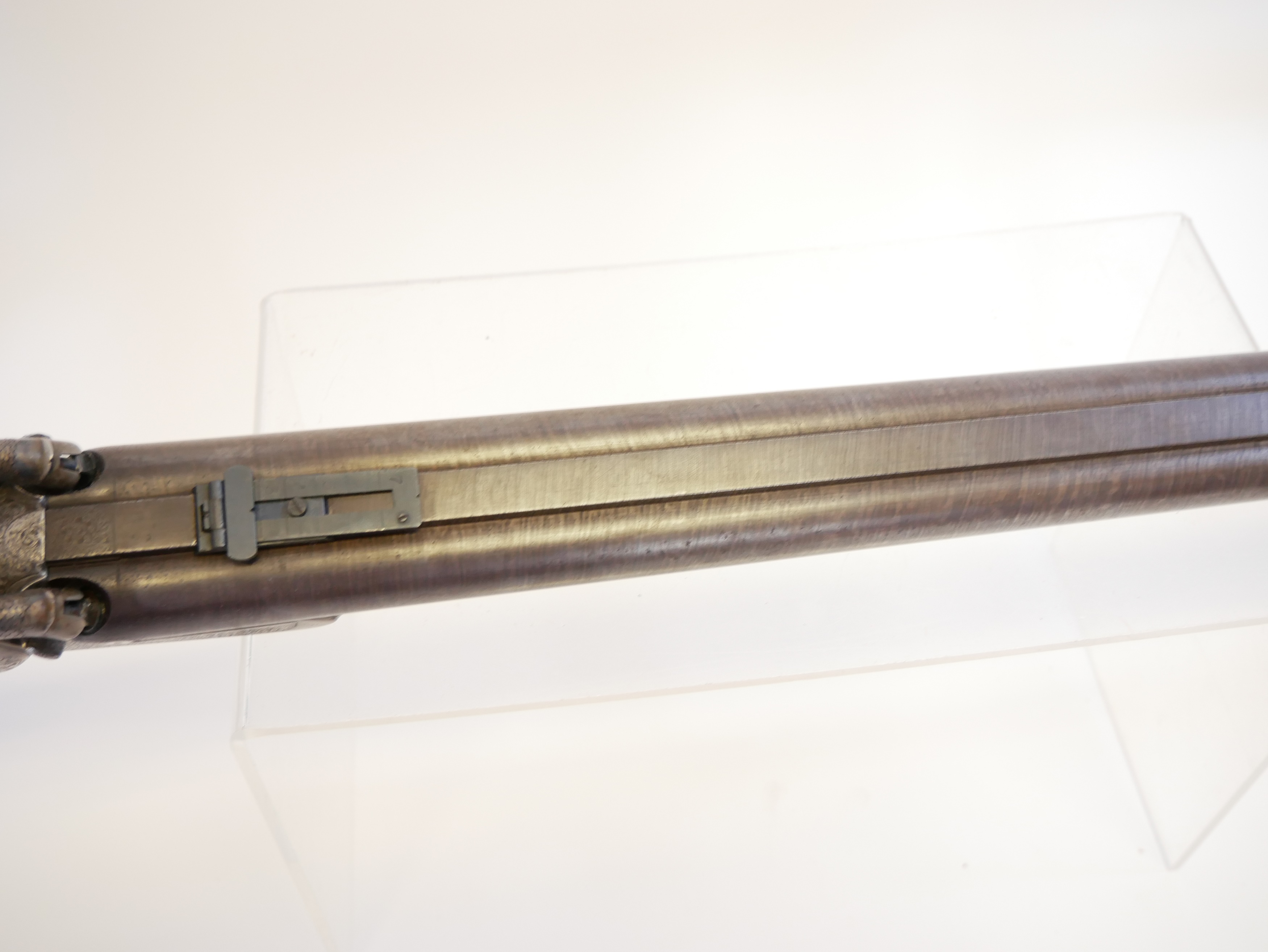 Lot 60 - Percussion 24 bore double barrel rifle