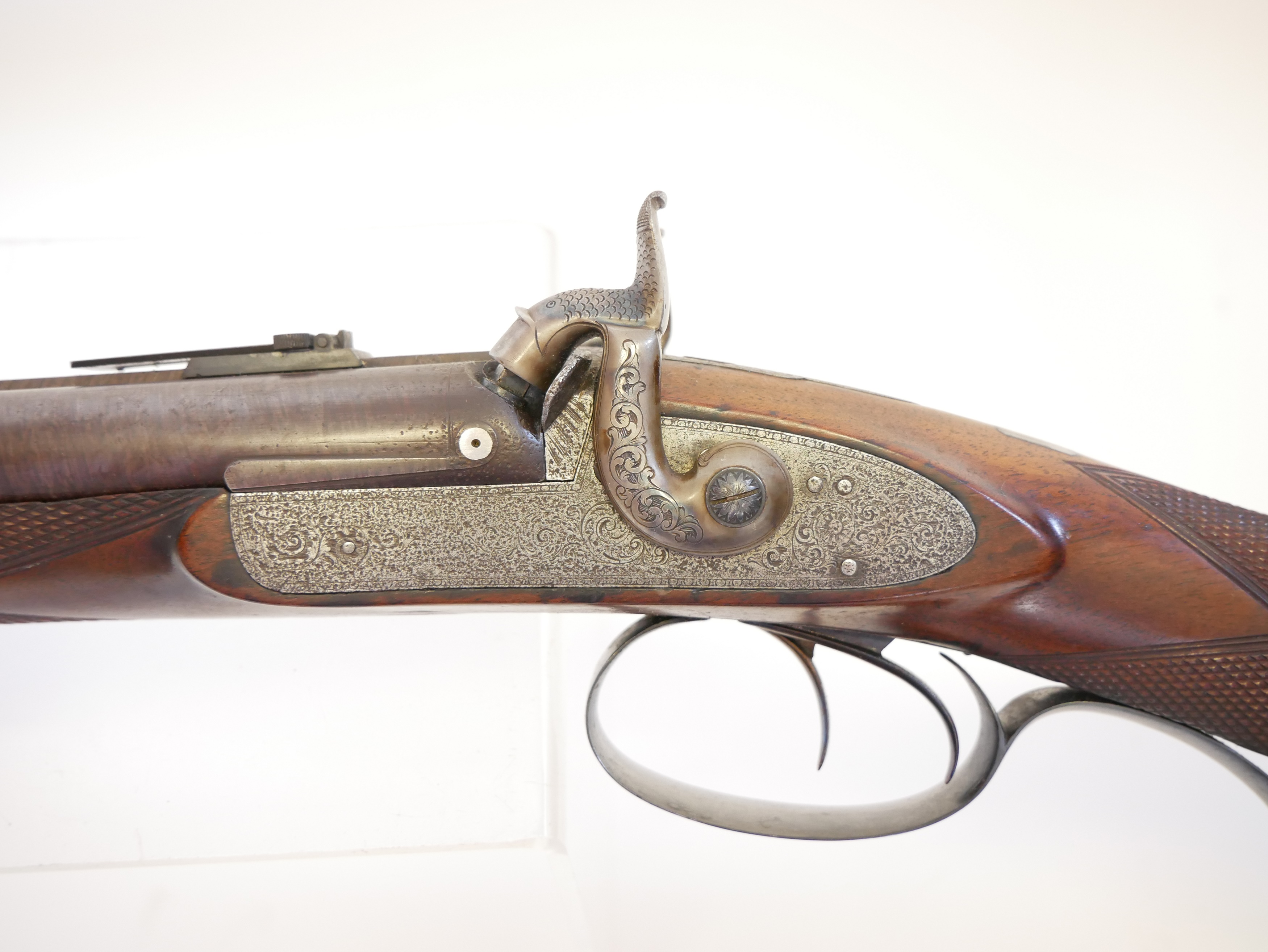 Lot 60 - Percussion 24 bore double barrel rifle