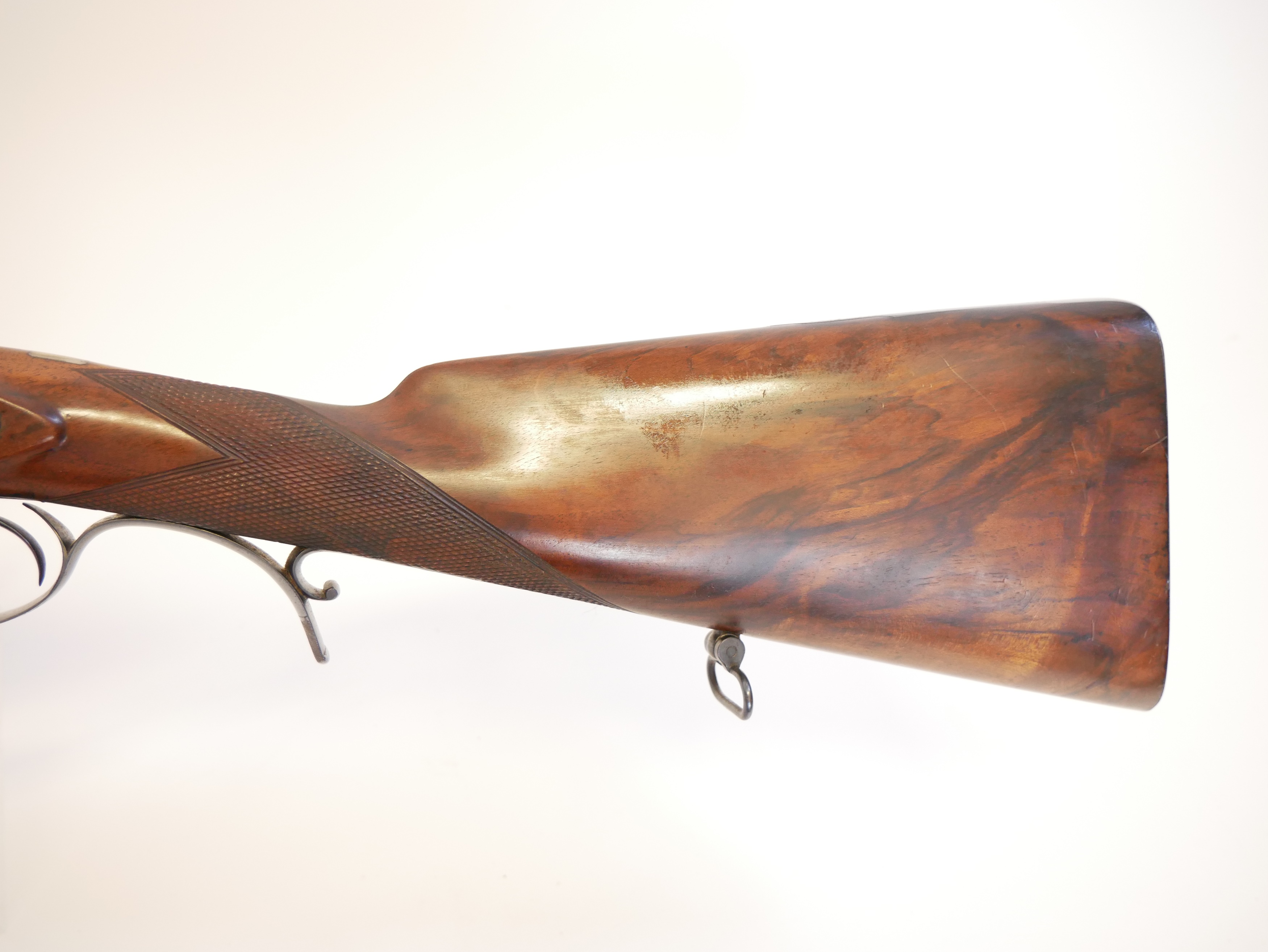 Lot 60 - Percussion 24 bore double barrel rifle