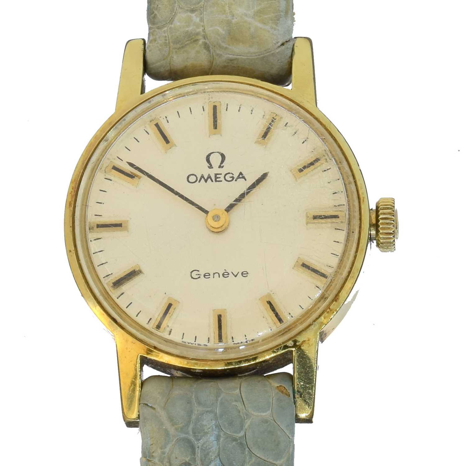 Lot 302 - An Omega Geneve manual wind wristwatch,