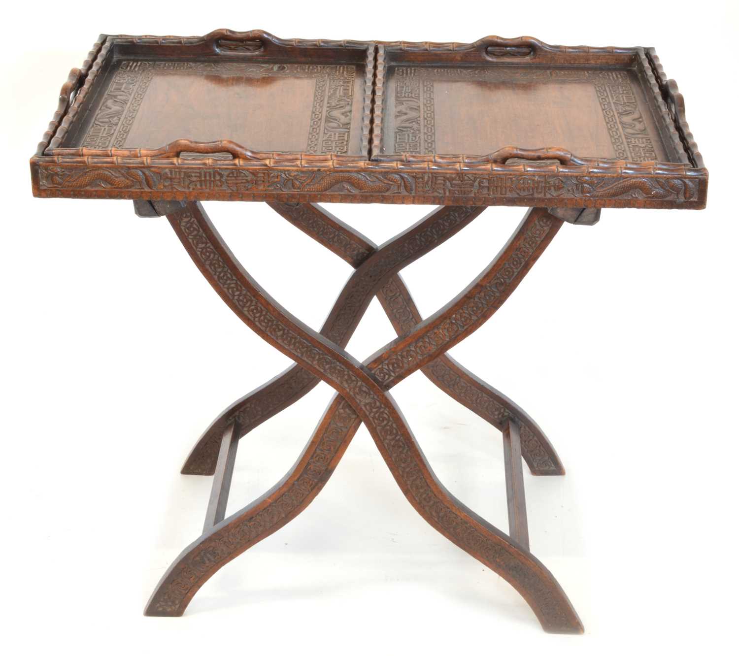 Lot 281 - Chinese Butlers Trays and Stand