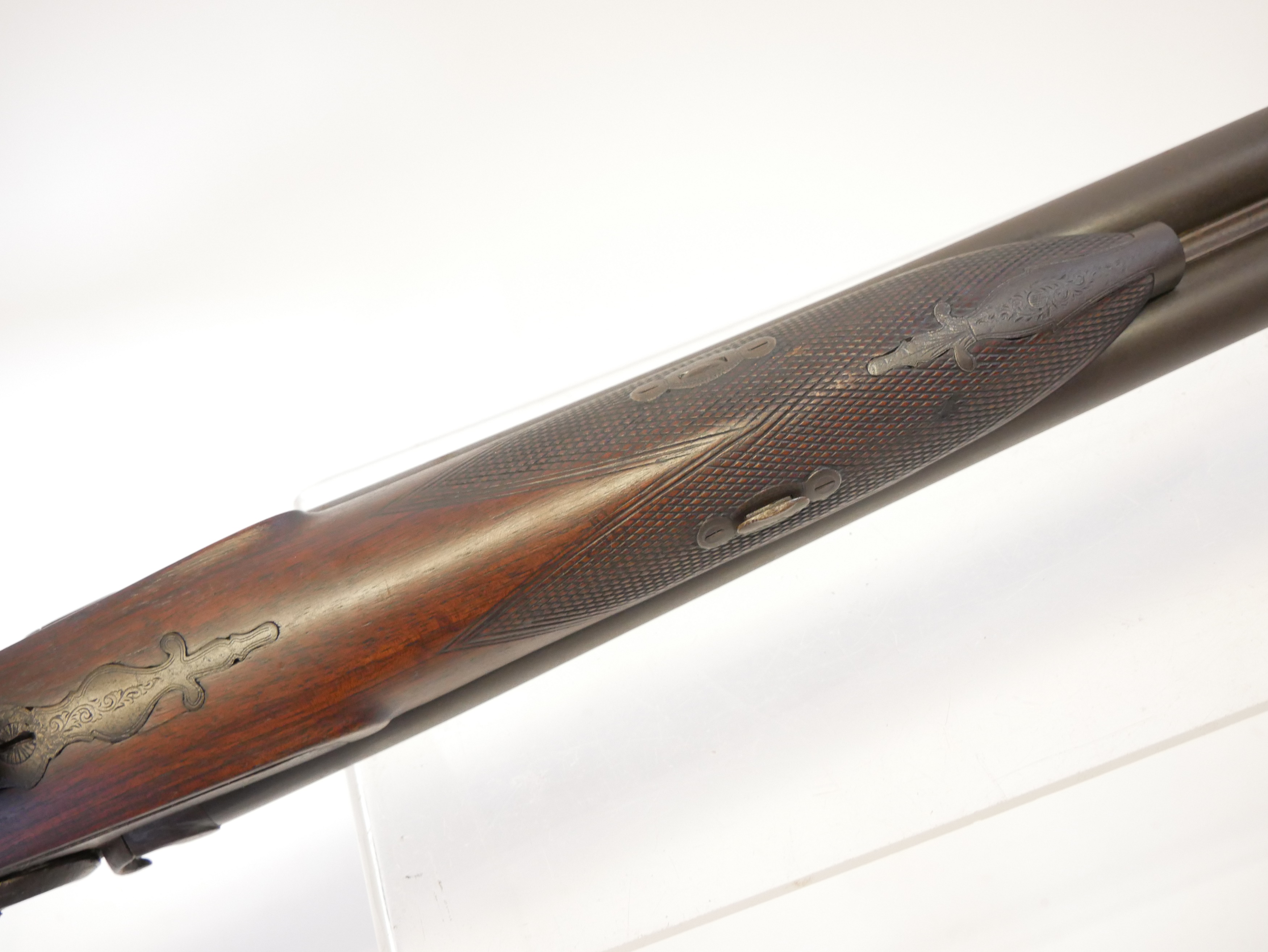 Lot 79 - Percussion 12 bore double barrel shotgun