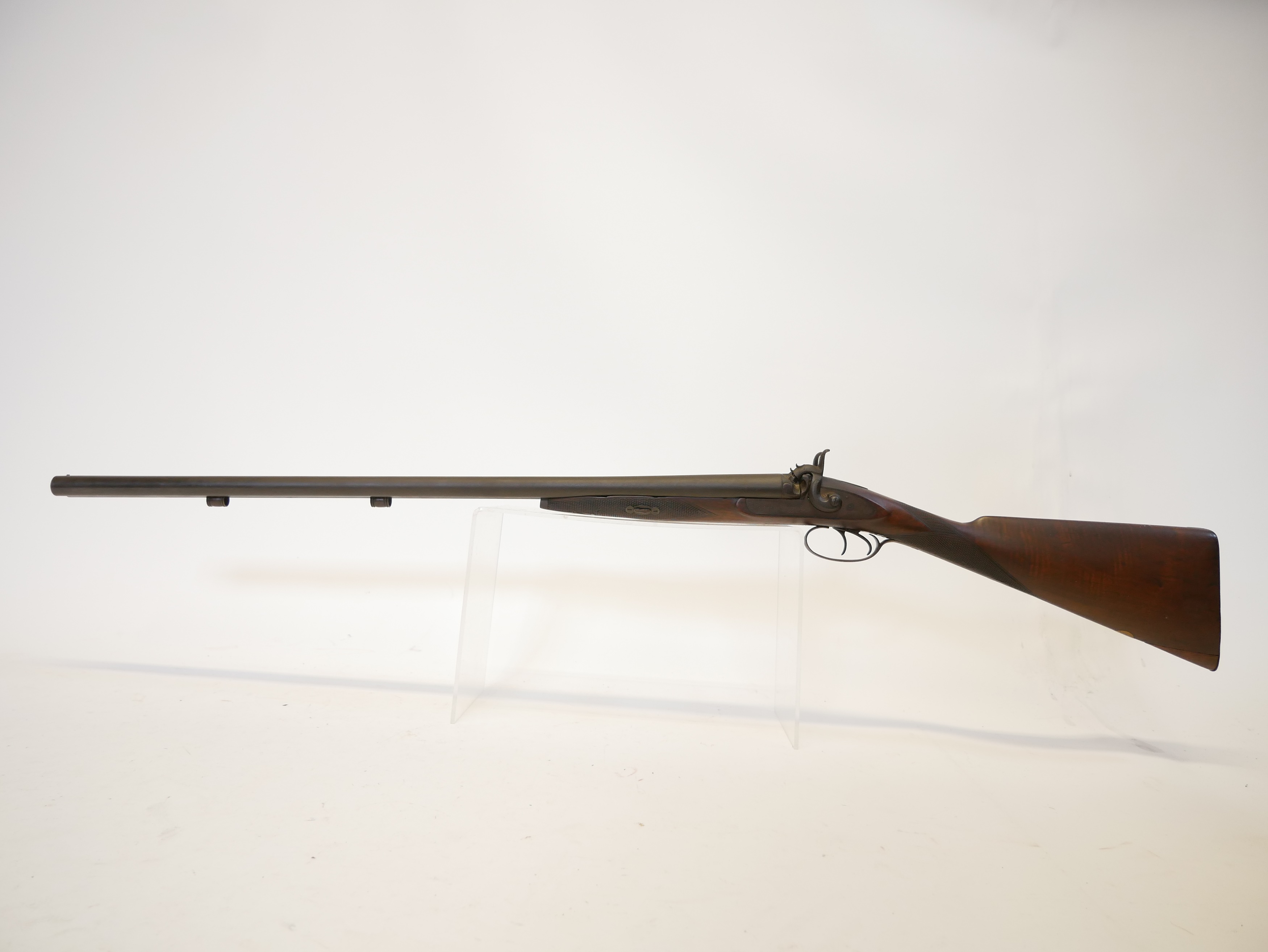 Lot 79 - Percussion 12 bore double barrel shotgun