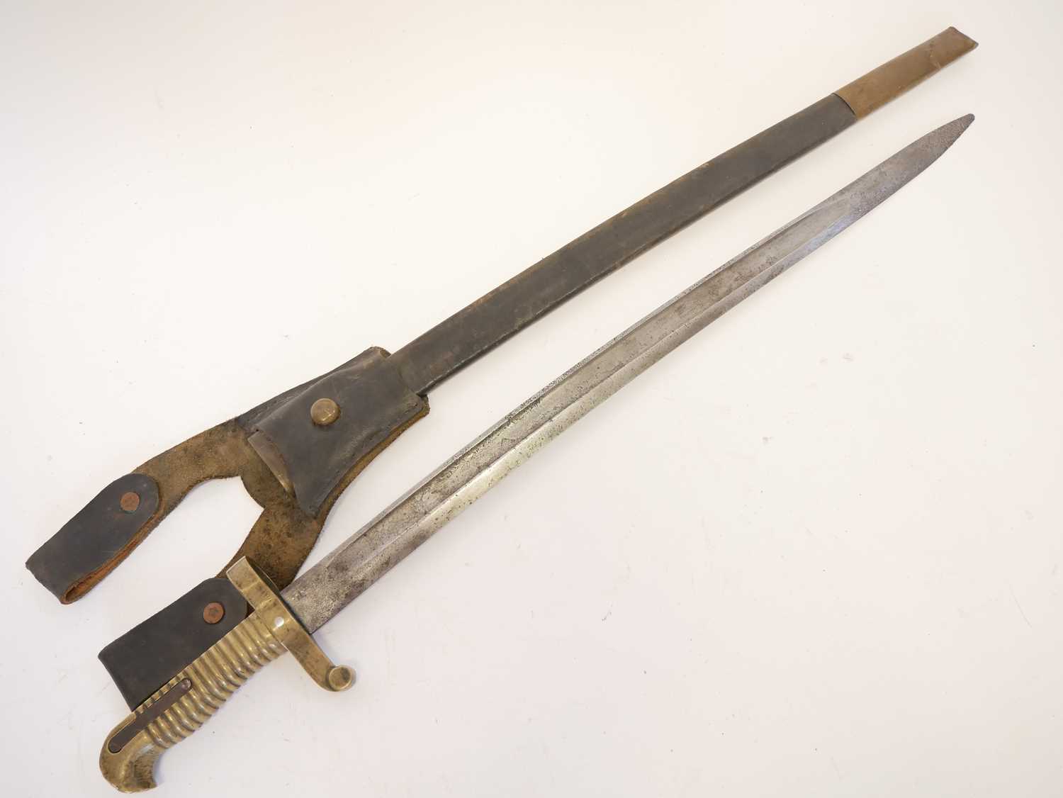 Lot 131 - Sharps rifle bayonet and scabbard