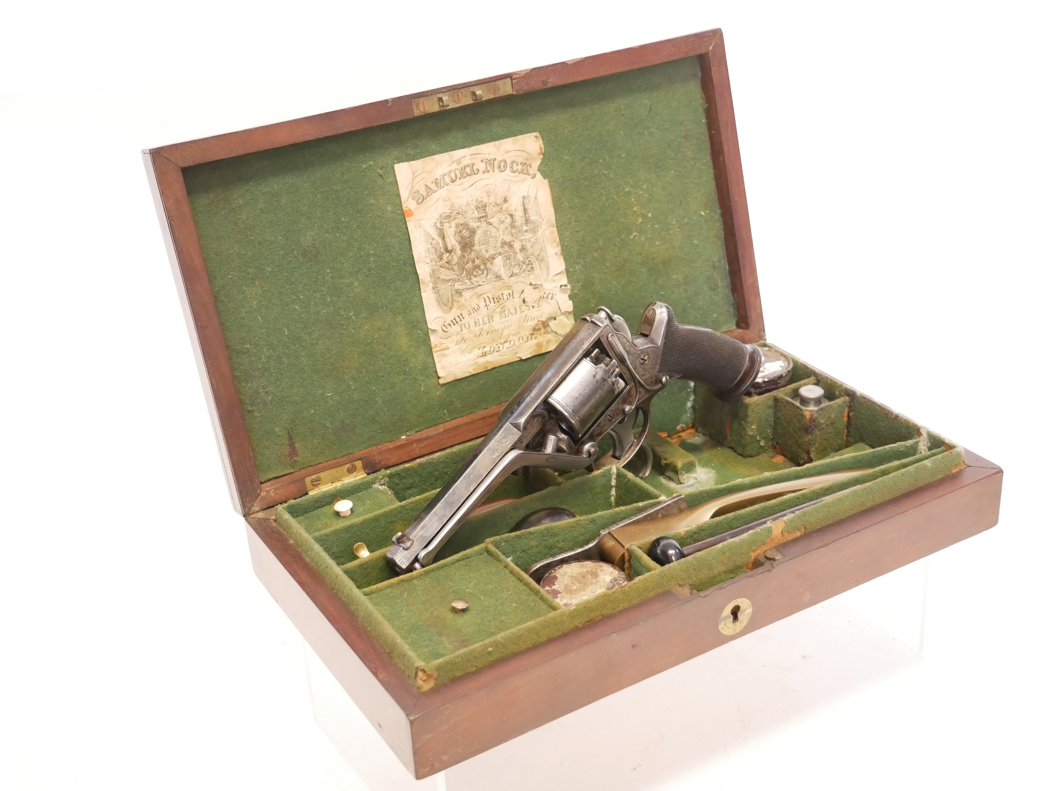 Lot 2 - Cased Samuel Nock percussion Tranter double