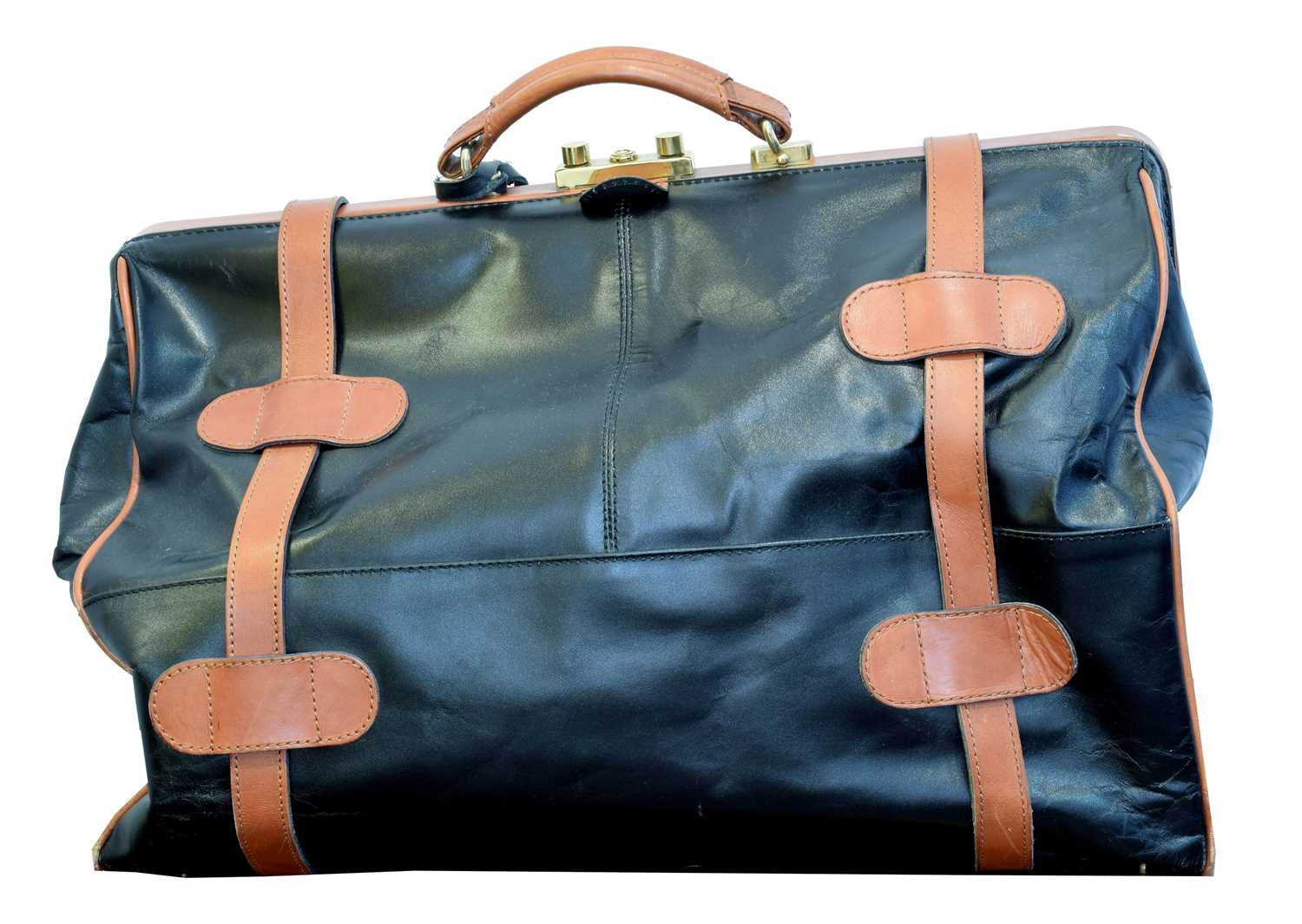 Lot 1 - A vintage Bugatti leather luggage bag,