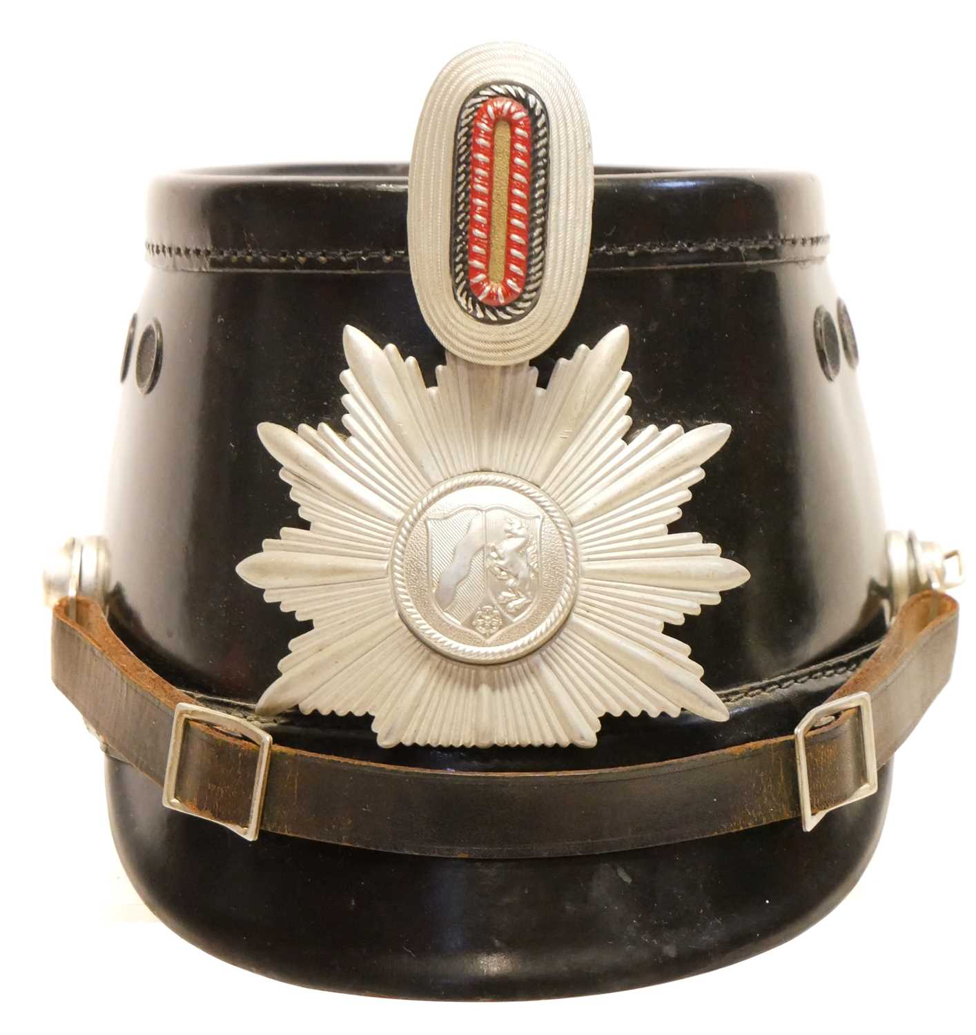 Lot 143 - German police shako by Hans Romer, size 56,