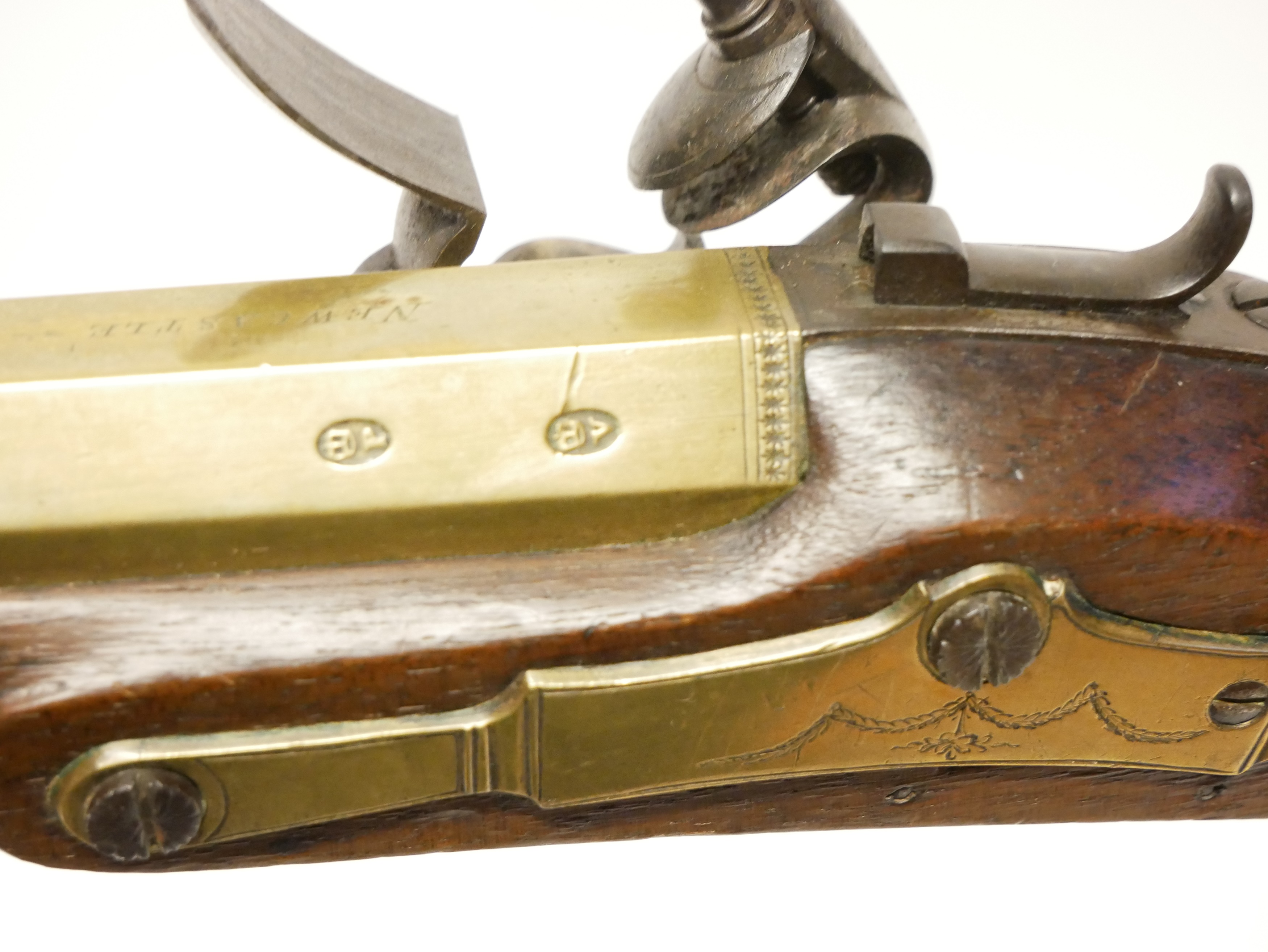 Lot 32 - The damaged parts of a Flintlock Blunderbuss