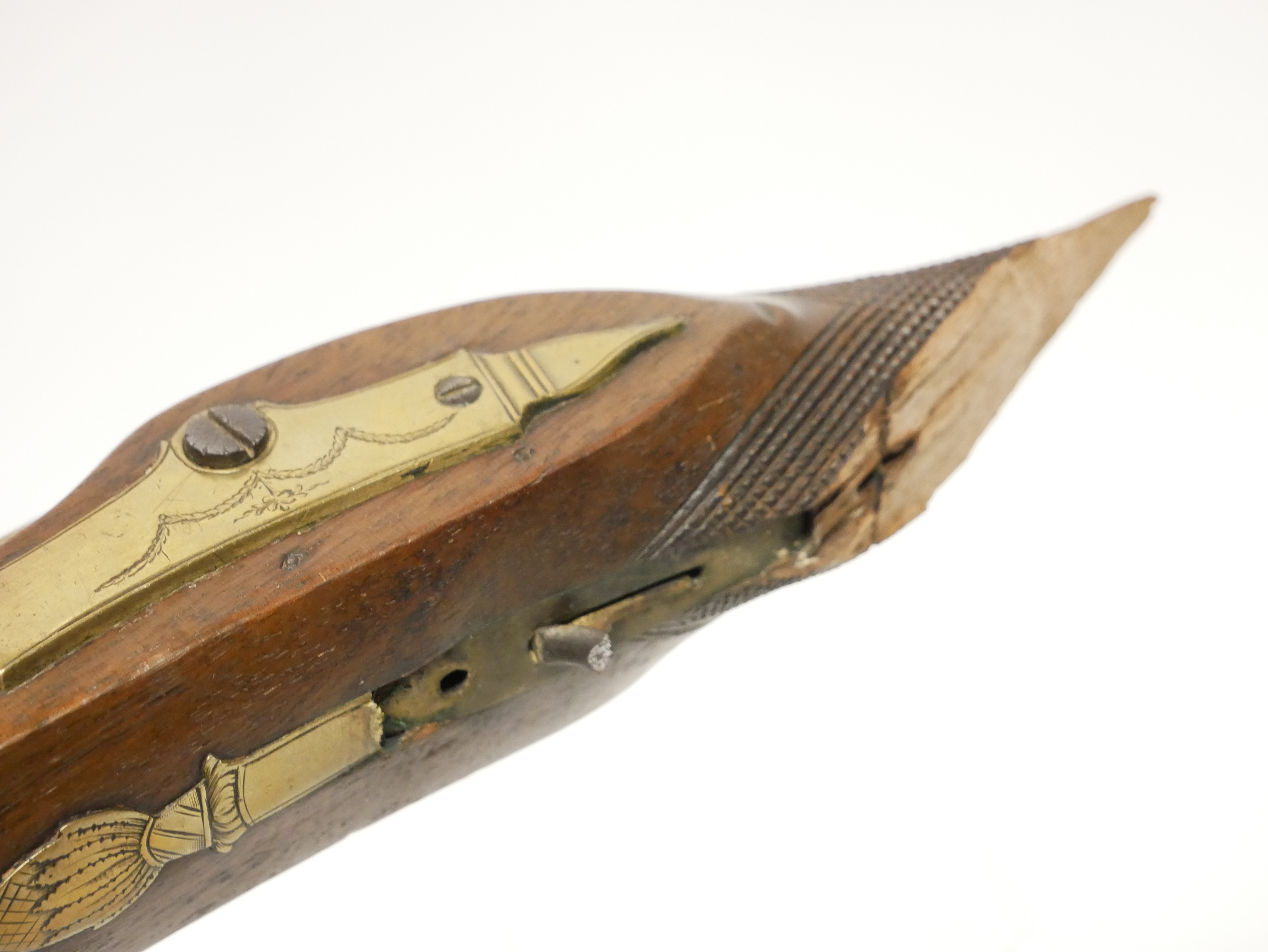 Lot 32 - The damaged parts of a Flintlock Blunderbuss