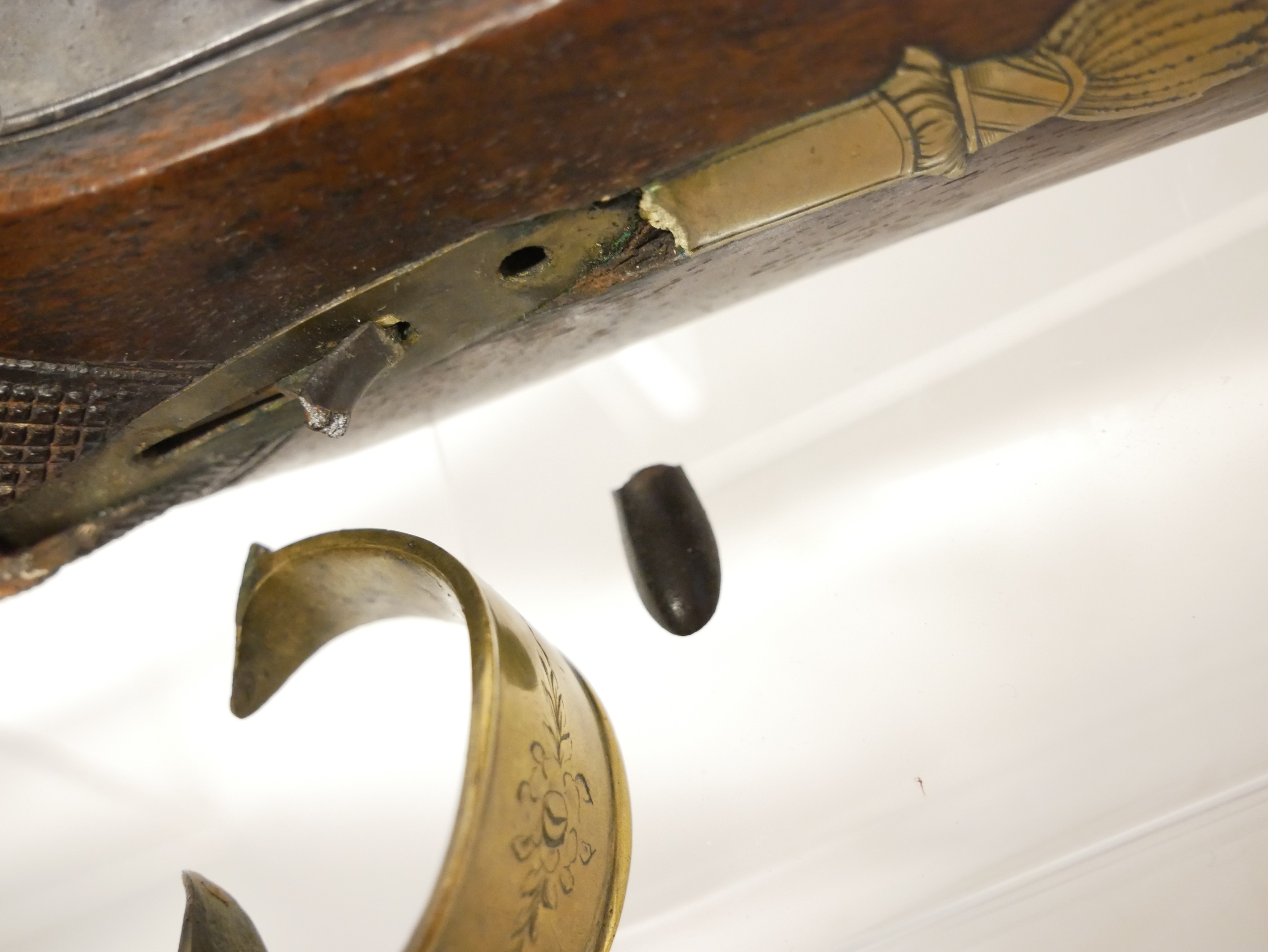 Lot 32 - The damaged parts of a Flintlock Blunderbuss