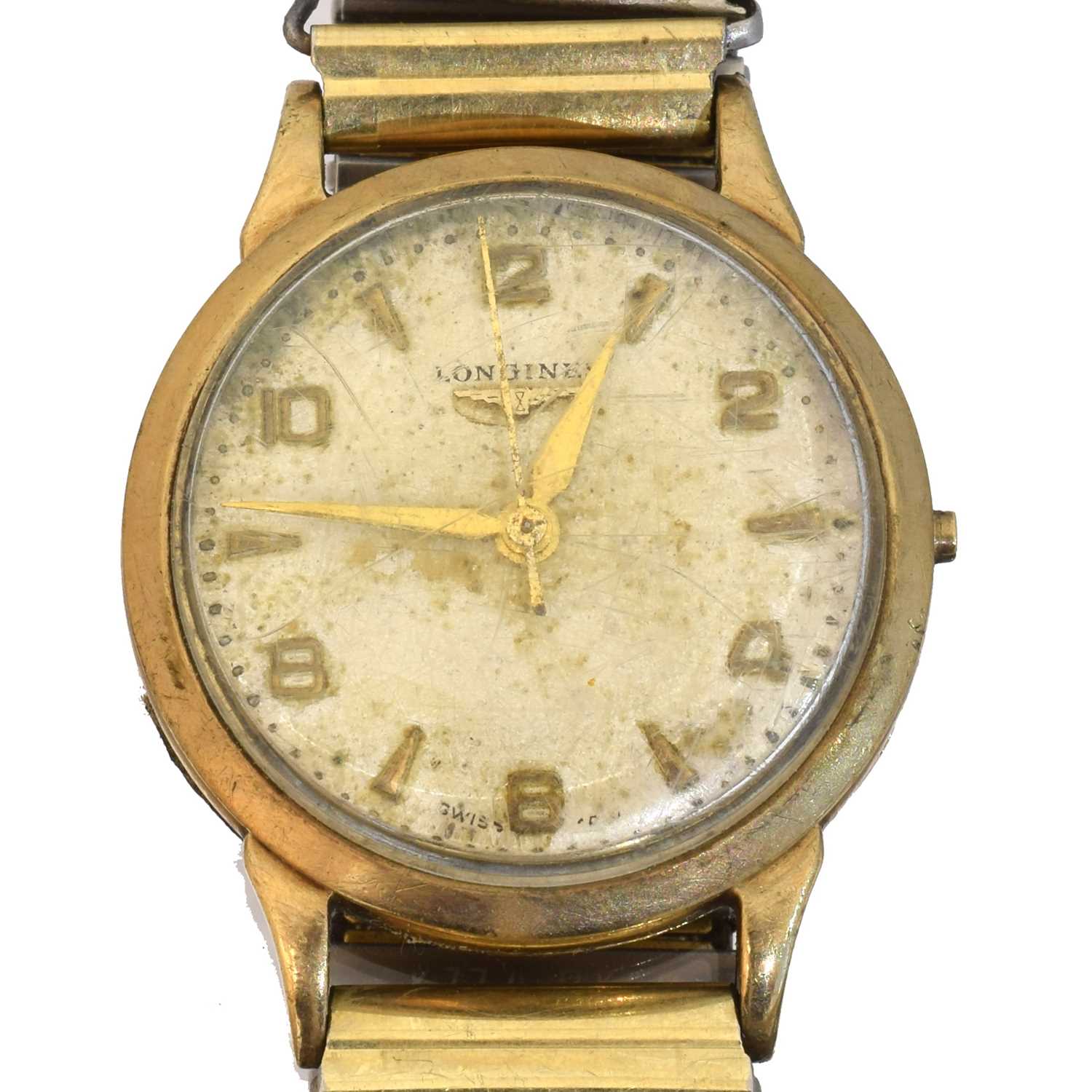 Lot 206 - A 1950s 9ct gold Longines manual wind