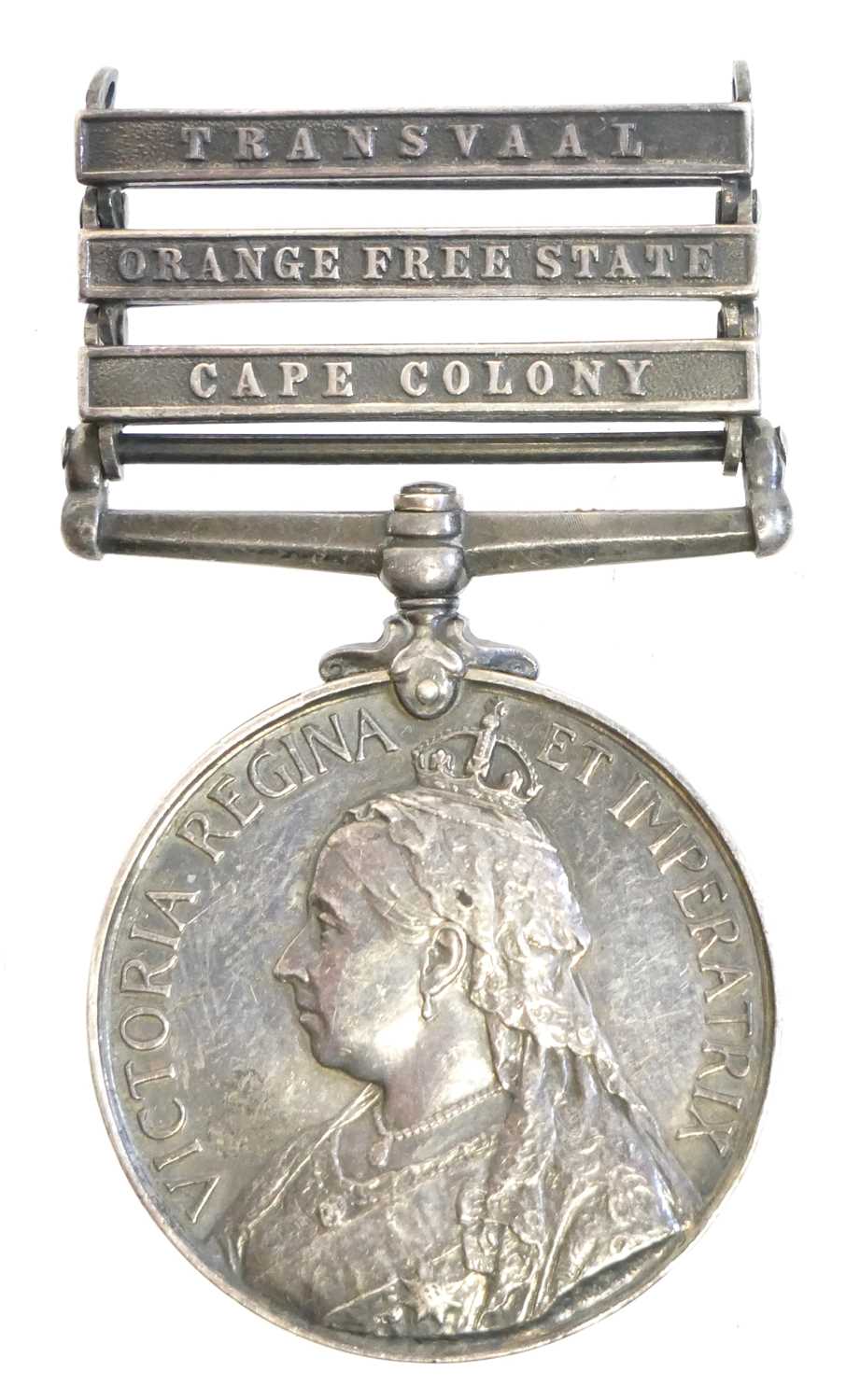 Lot 280 - Queens South Africa medal with three clasps,
