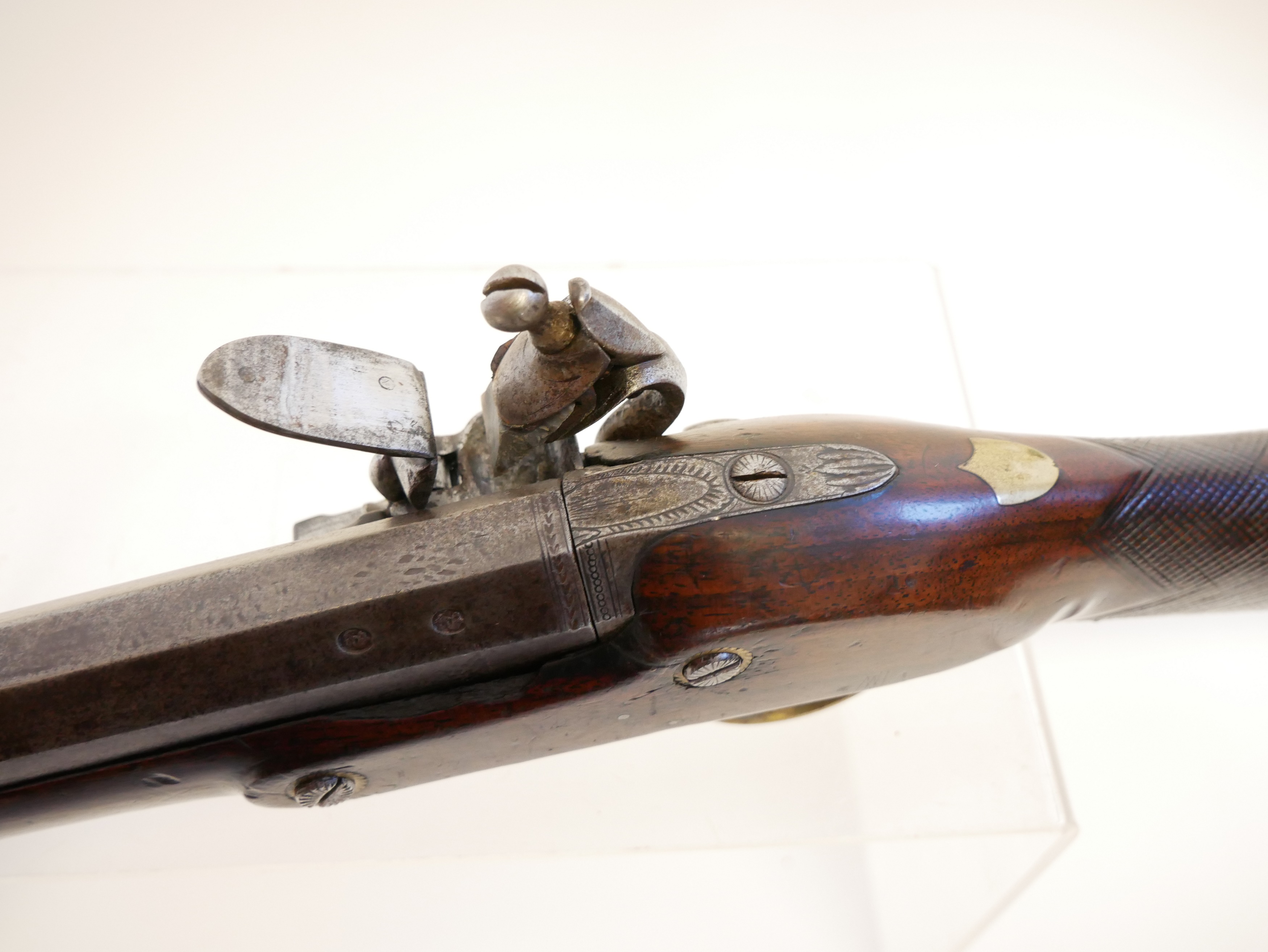 Lot 78 - Flintlock 14 bore single barrel shotgun,