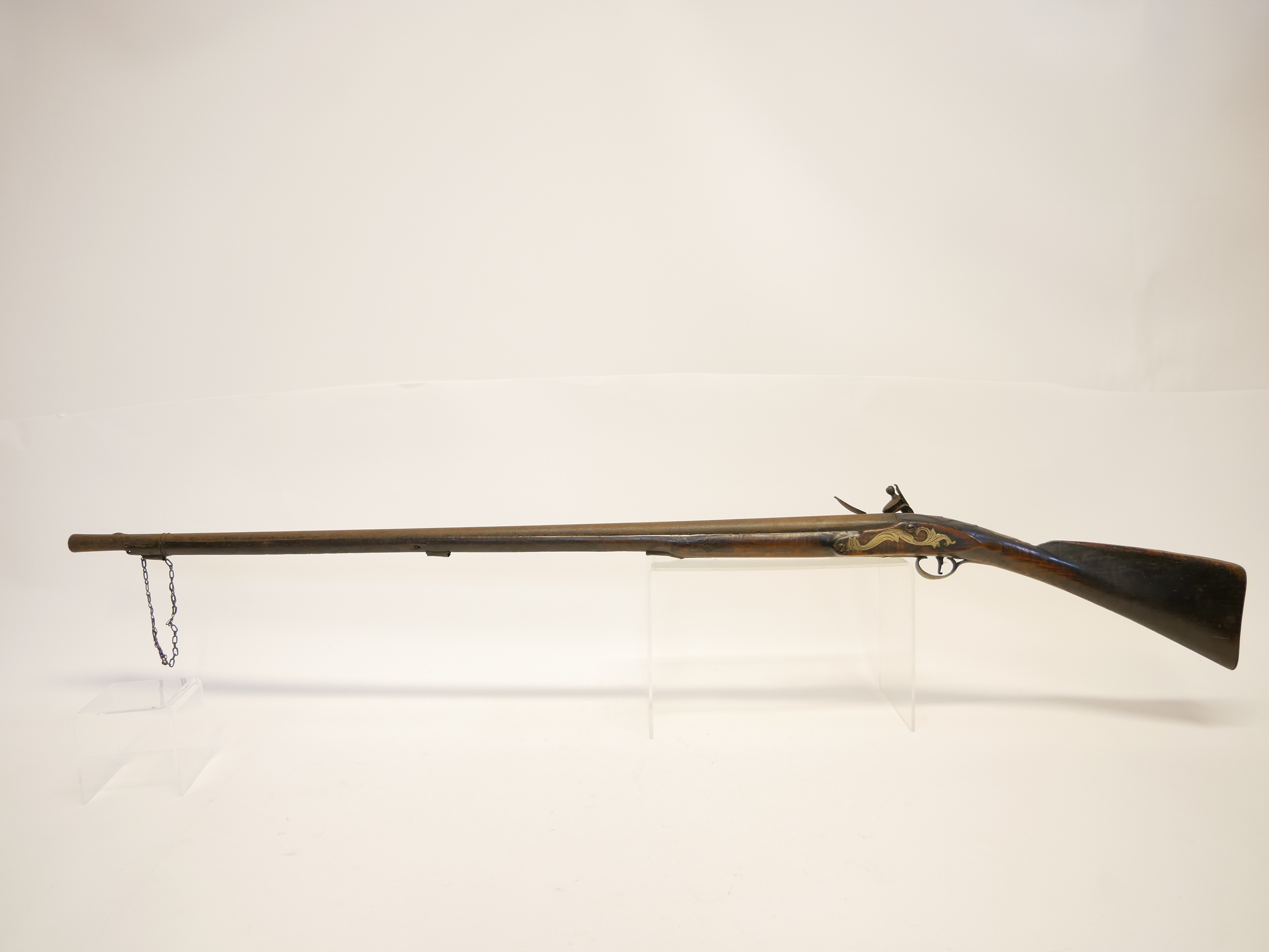 Lot 89 - Flintlock shotgun by Moore, 40 inch barrel
