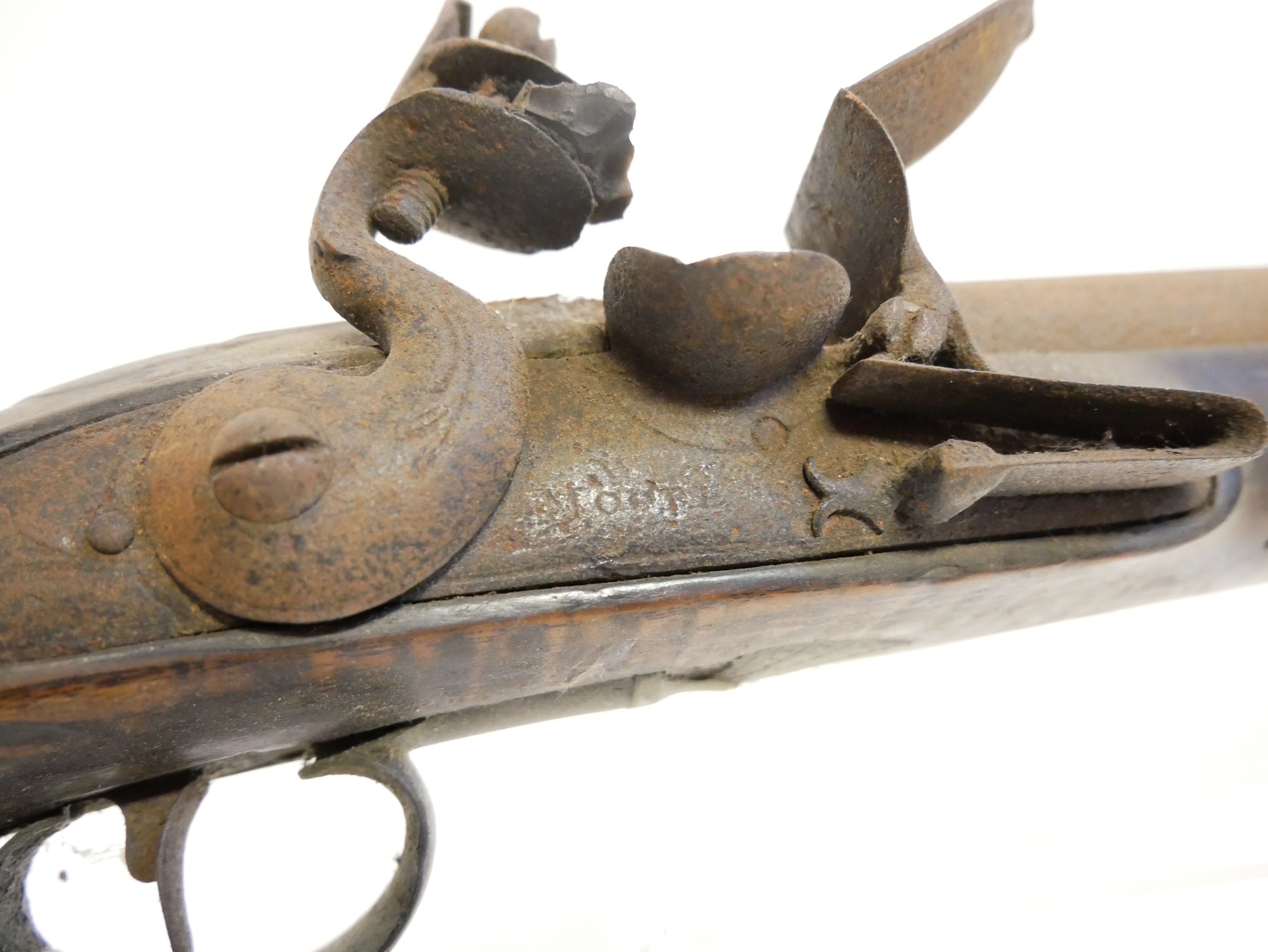 Lot 89 - Flintlock shotgun by Moore, 40 inch barrel