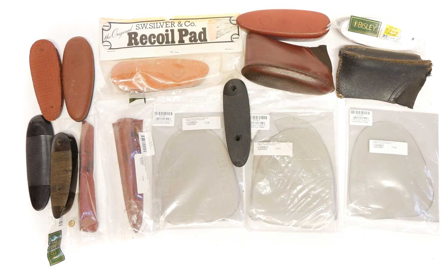Lot 459 - Collection of recoil pads and butt caps also