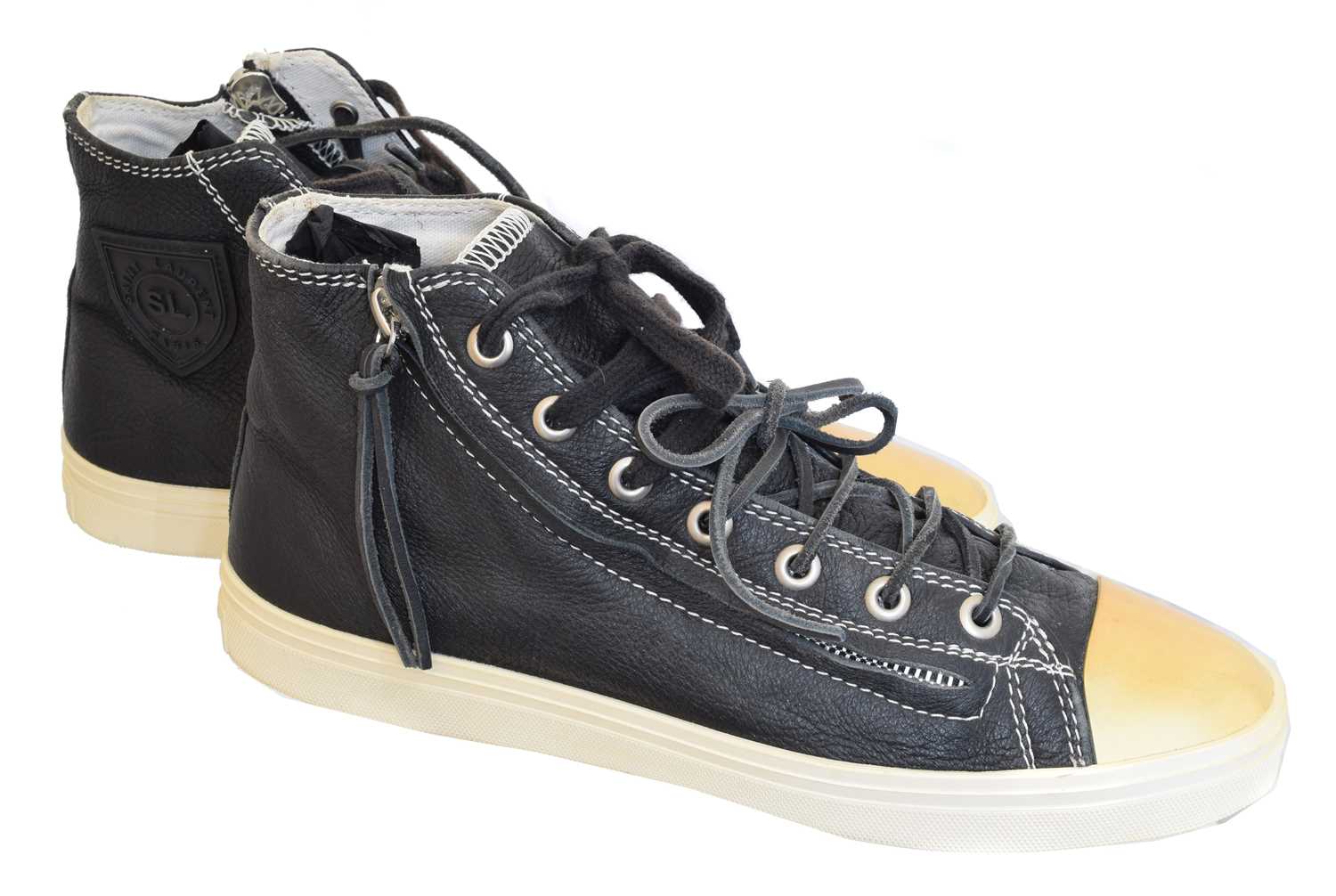 Lot 61 - A pair of Saint Laurent 'Mid Top' trainers,