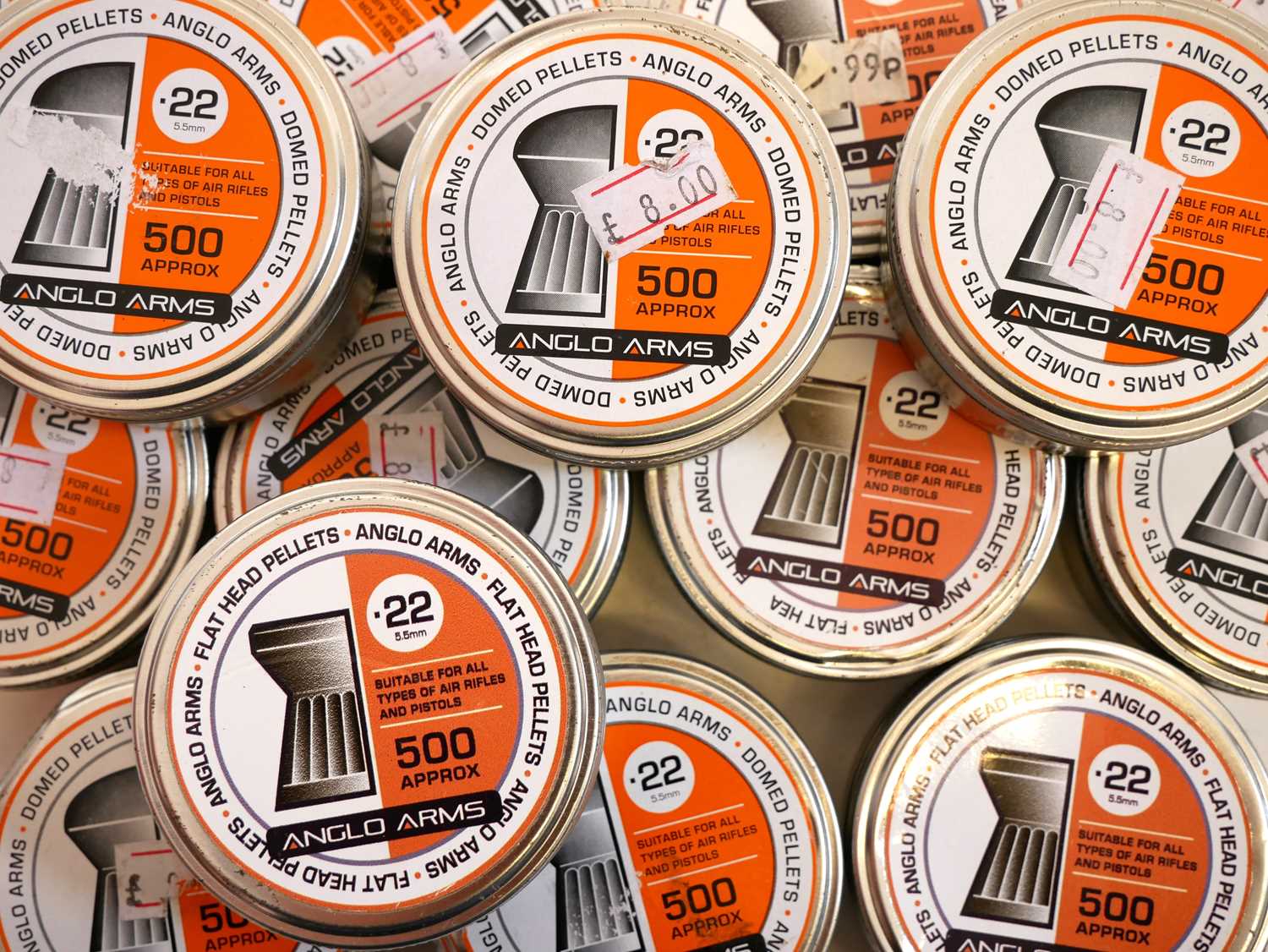 Lot 625 - Anglo Arms .22 (5.5) air gun pellets, 12 x