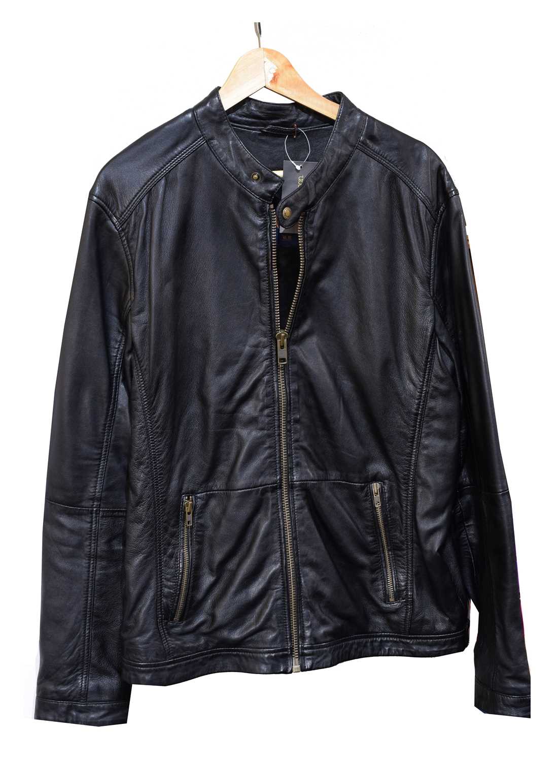 Lot 39 - A Human Scales black leather jacket,