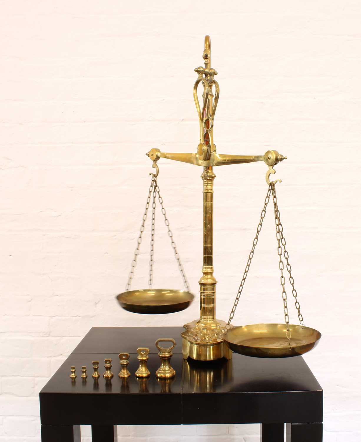 Lot 223 - A Large Set of Brass Beam Scales by Librasco