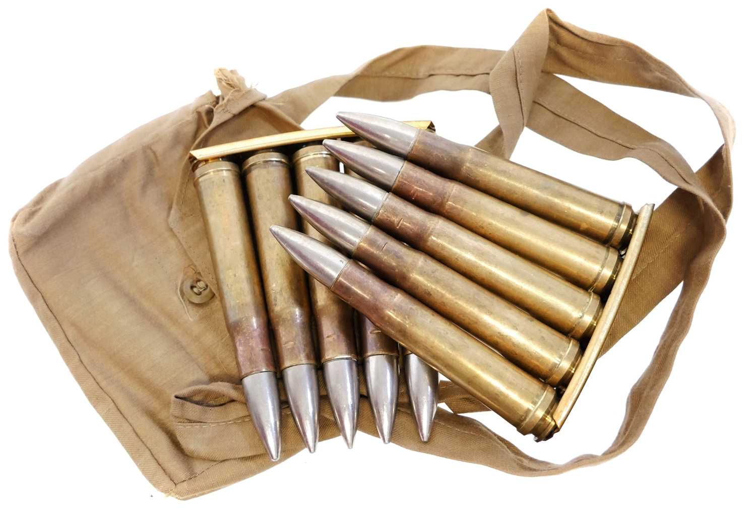 Lot 206 - Ten inert Boys anti tank rounds, fitted to