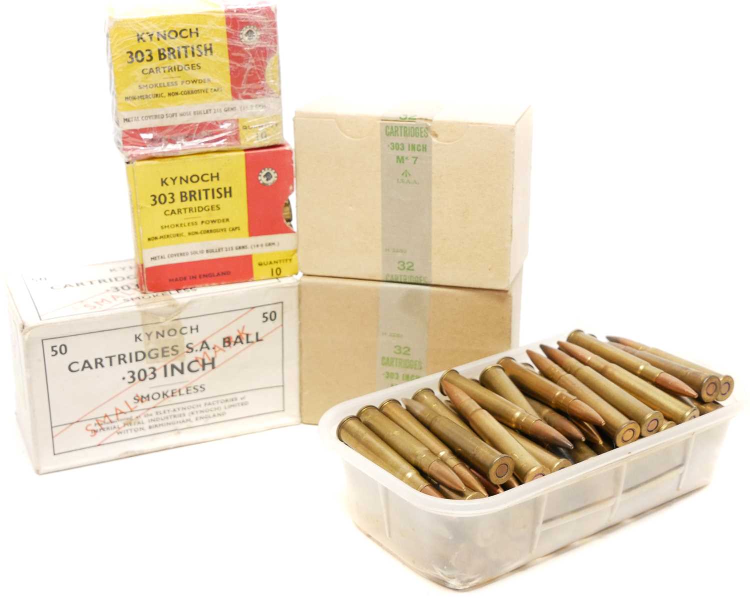 Lot 566 - WWII era .303 Mk7 ammunition, 145 rounds,