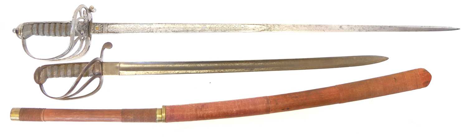 Lot 160 - Two 1822 pattern swords, lacking scabbards,