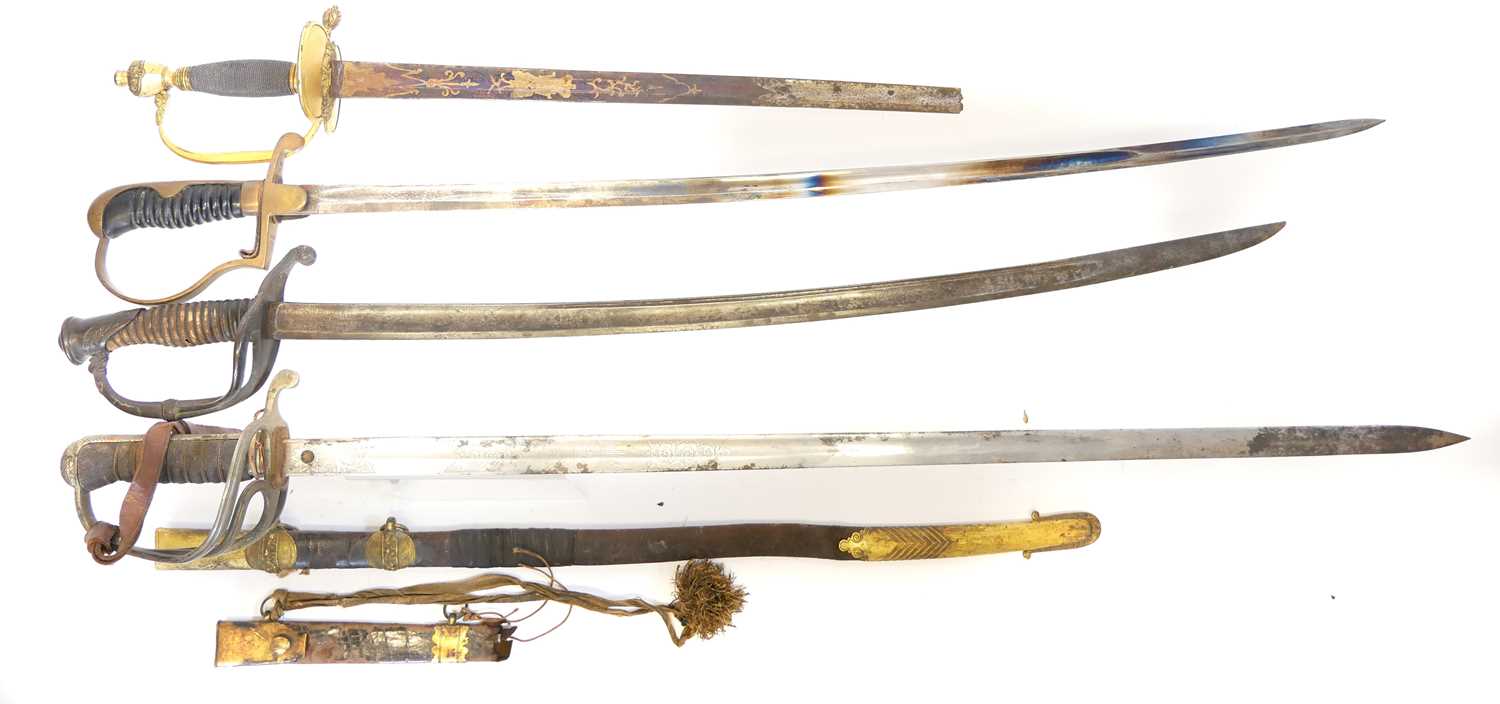 Lot 153 - Three swords, to include a Solingen made