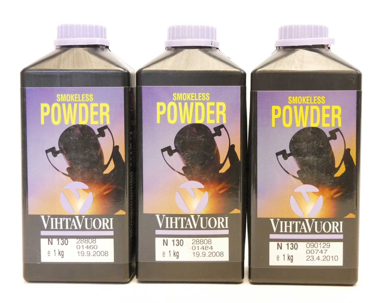 Lot 540 - Three tubs of VihtaVuori smokeless powder