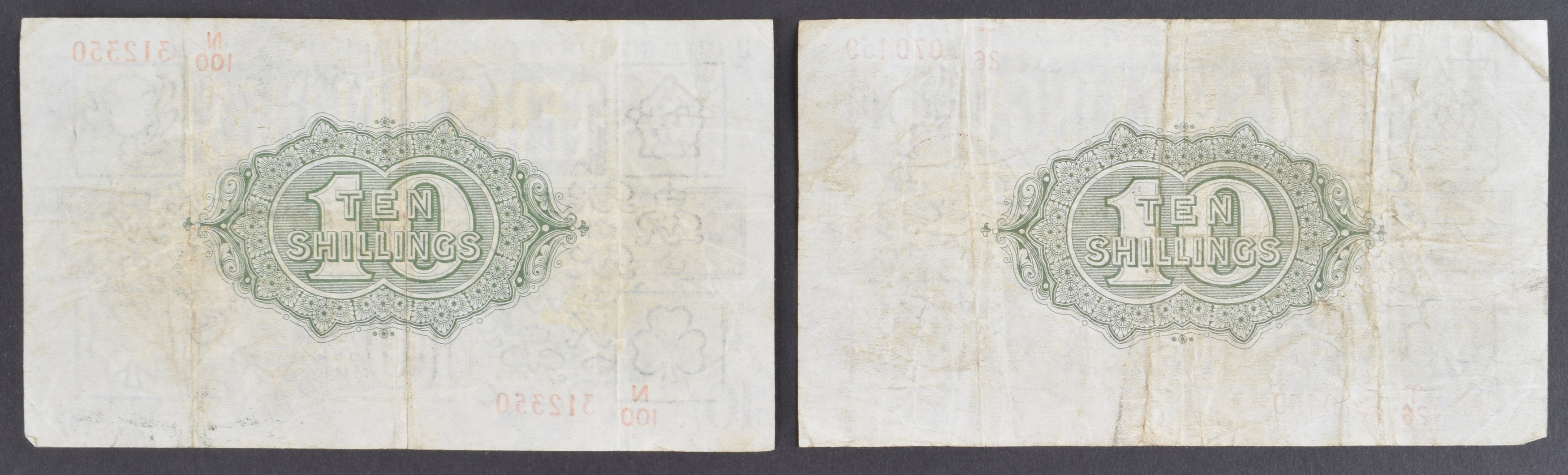 Lot 100 - Two Fisher Ten Shillings treasury notes (2).