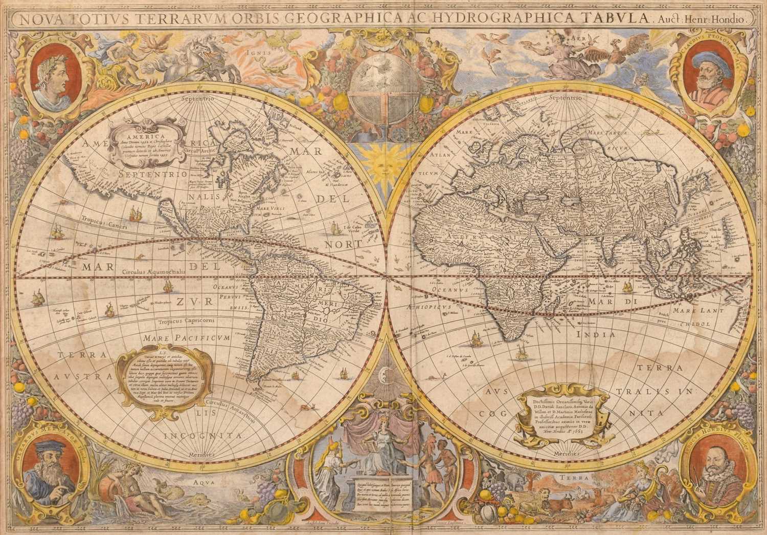 Lot 165 - Henricus Hondius, Map of the World, circa