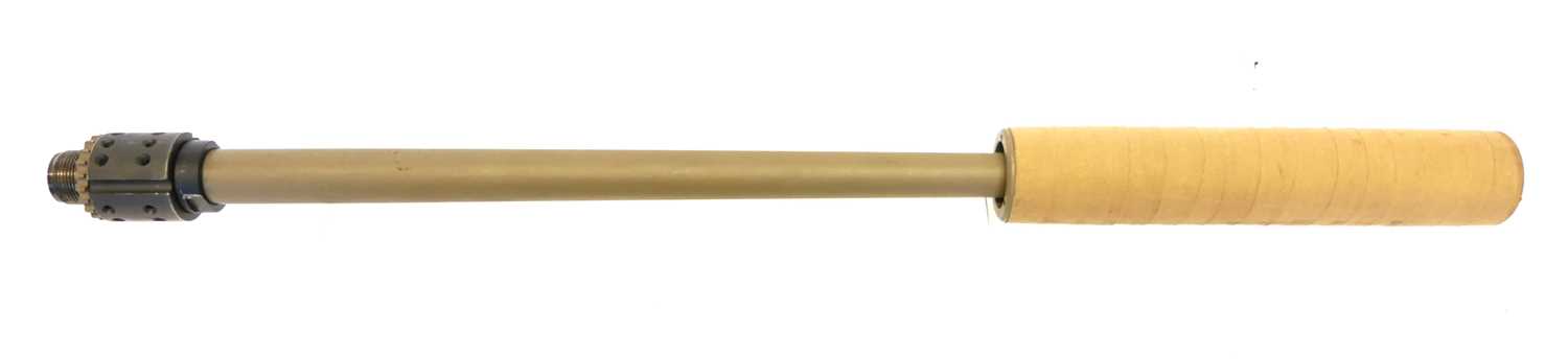 Ruger Precision .308 rifle barrel and a moderator,