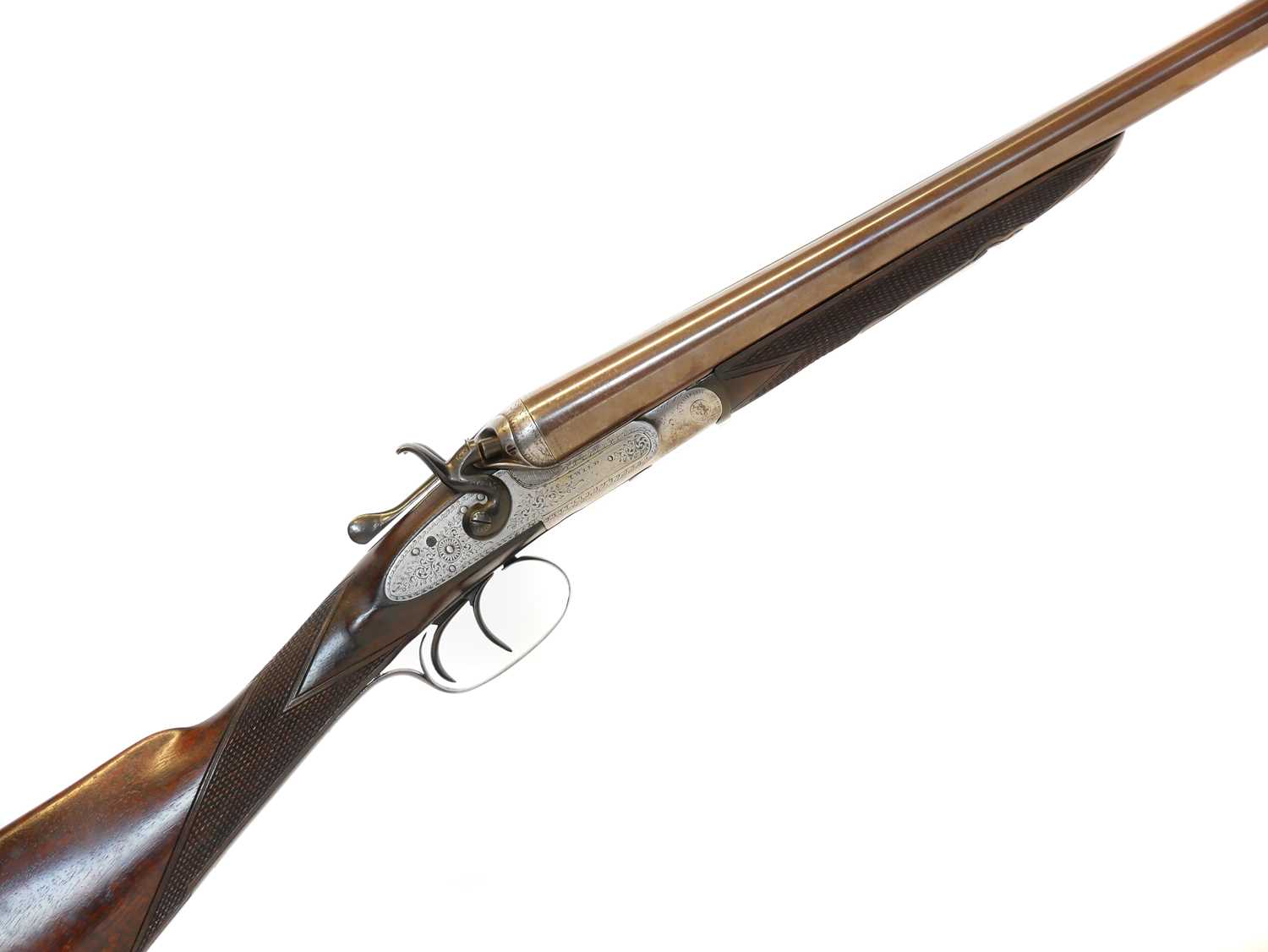 Lot 368 - T. Wild 12 bore side by side hammer gun,