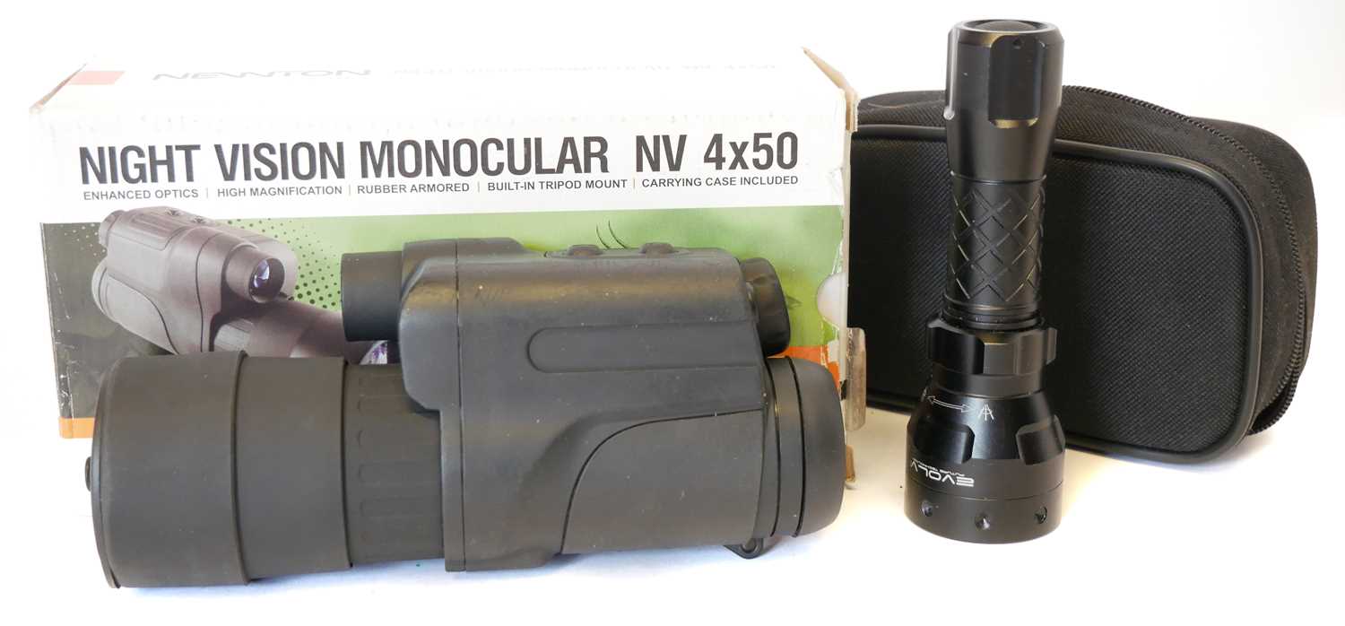 Lot 568 - Newton 4x50 Night Vision monocular, also a