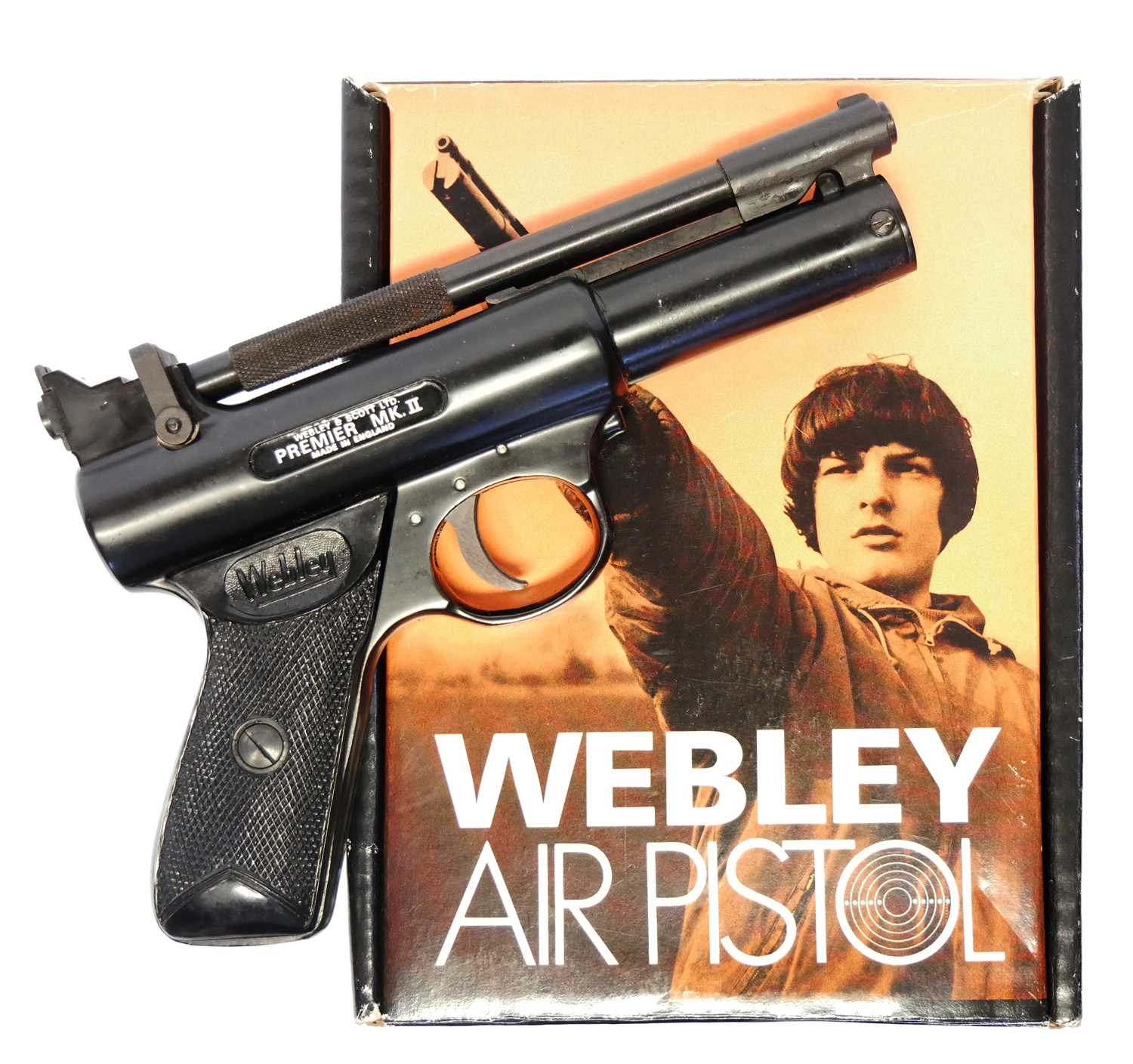 Lot 201 - Boxed Webley Premier MkII .22 air pistol,