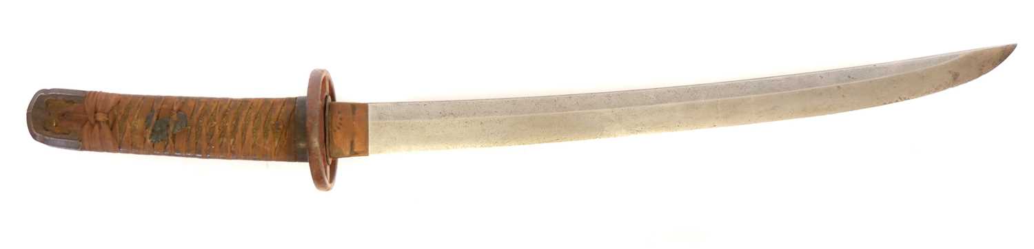 Lot 246 - Japanese Mumei Wakizashi, 38.5cm cutting
