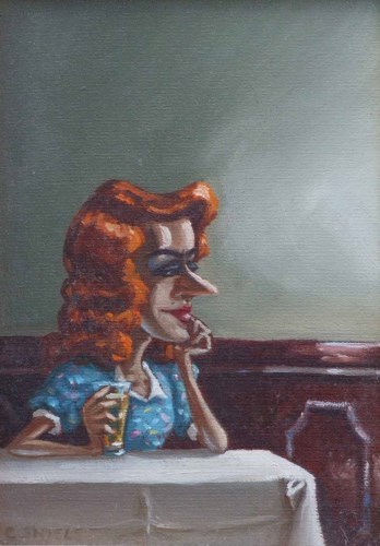 Lot 321 - Charlie Shiels, Seated lady, oil.