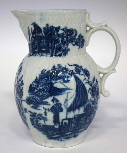 Lot 139 - Caughley mask jug circa 1785, printed with