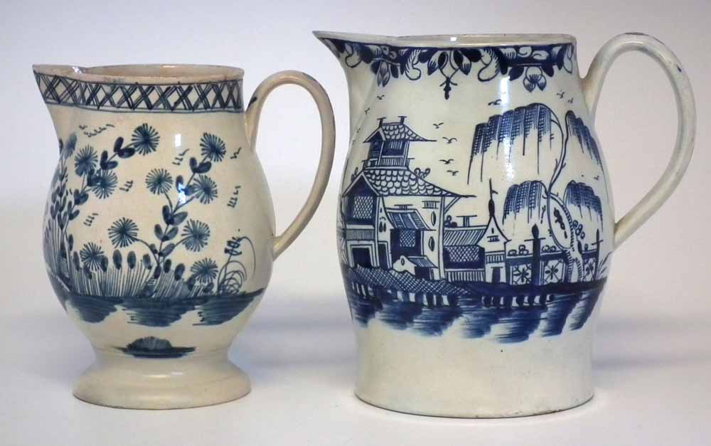 Lot 124 - Pearlware jug attributed to Liverpool circa