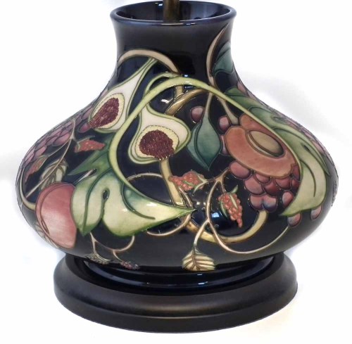 Lot 252 - Moorcroft lamp, decorated with Queen's