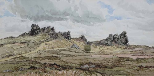Lot 484 - Leslie Gilbert, Newstone Rocks, watercolour.
