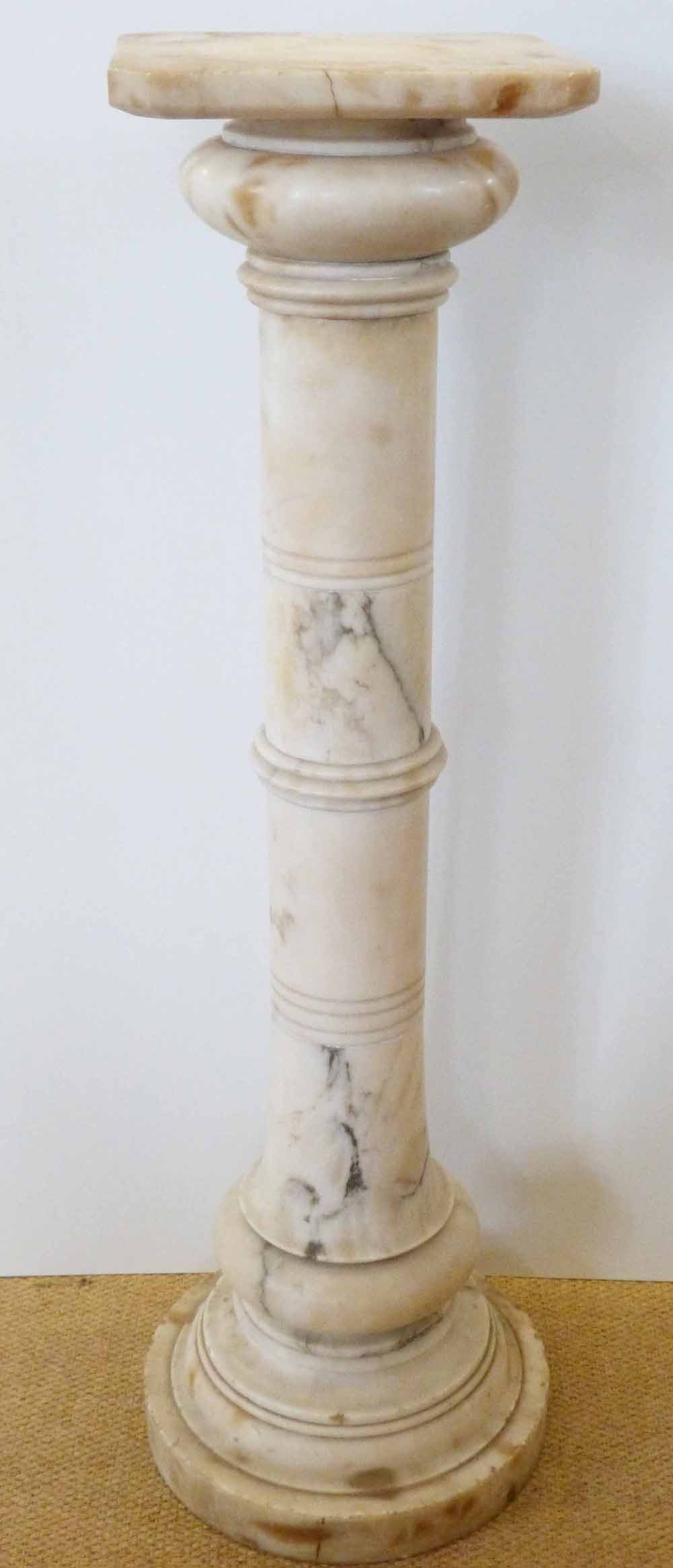 Lot 689 - Victorian alabaster plant stand,