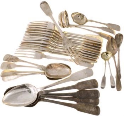 Lot 342 - Edinburgh silver flatware.