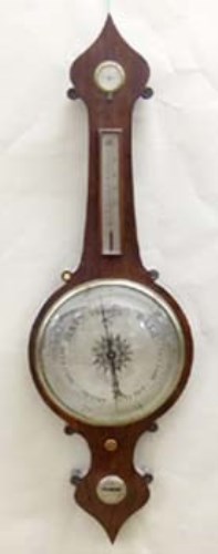 Lot 658 - Rosewood finished banjo barometer circa 1860,
