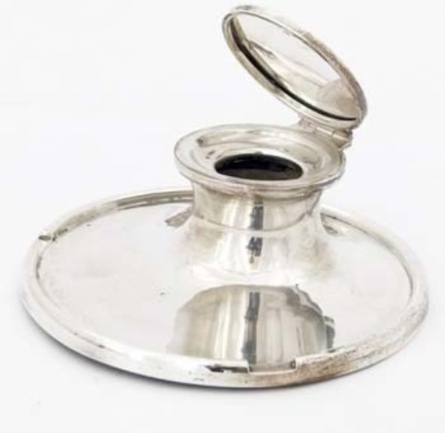 Lot 192 - Silver ink well.