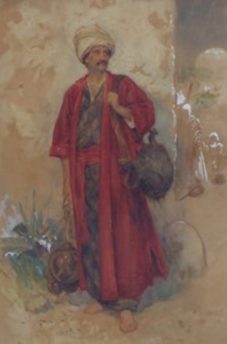 Lot 477 - H.E. Tidmarsh, Portrait of an Arab,