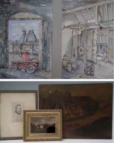 Lot 295 - Maer Hall home of Josiah Wedgwood oil on