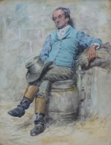 Lot 828 - Henry E. Tidmarsh, Seated figure,