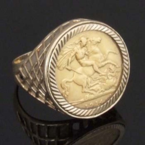 Lot 288 - Half-sovereign in 9ct gold ring mount